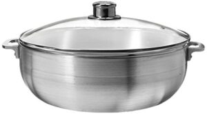 uniware aluminum heavy gauge caldero dutch oven with glass lid, silver, 10 quart