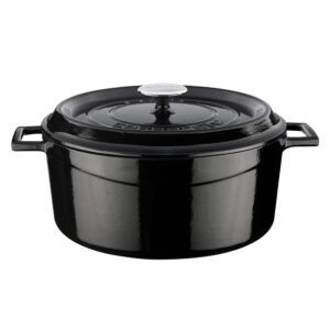 Lava Signature Enameled Cast-Iron Round Dutch Oven - 7 Quart, Obsidian Black