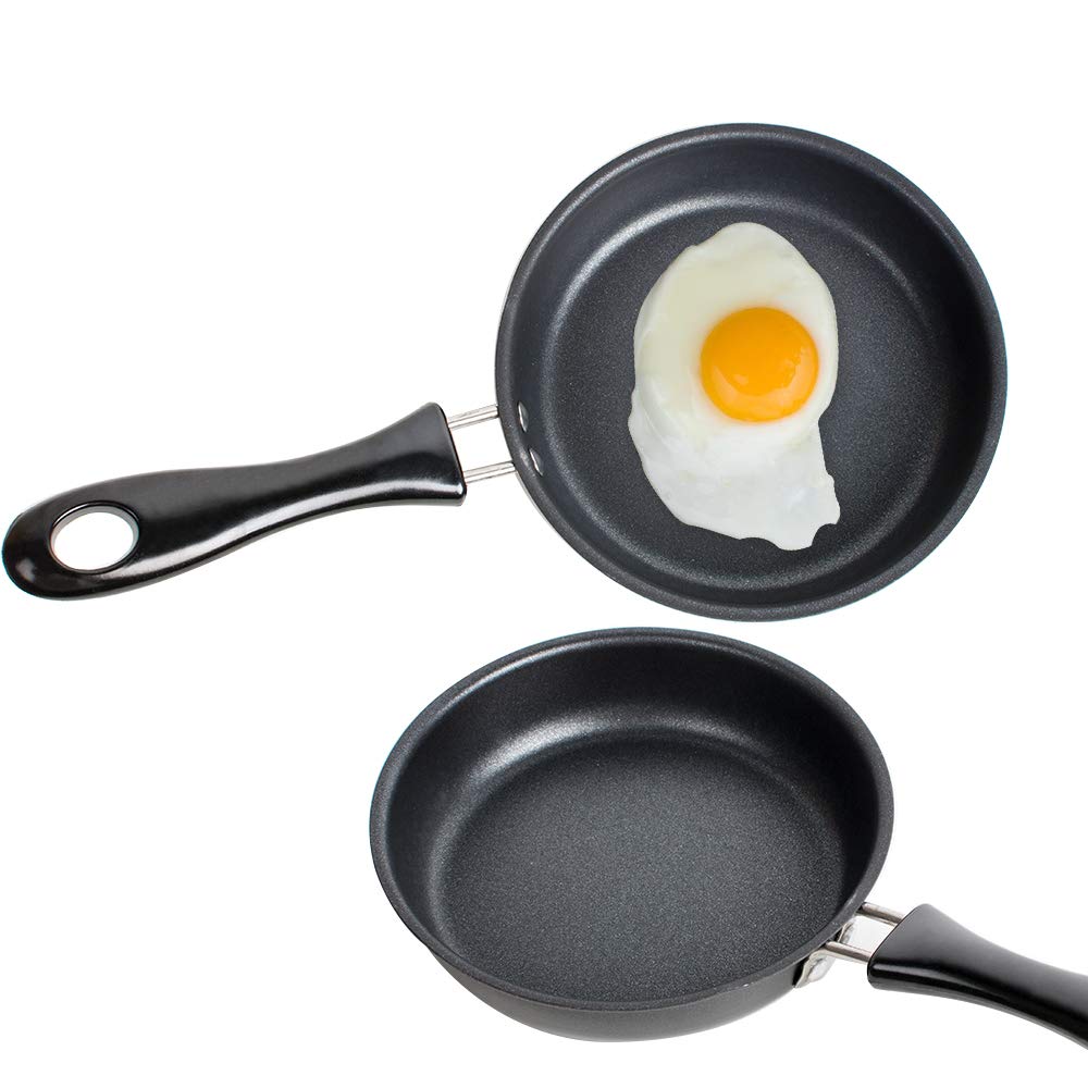 Nonstick Frying Pan Skillet, Non Stick Carbon Steel Fry Pan Egg Pan Omelet Pans, Egg Pancake Mini Non Stick Fry Frying Pan, Diameter 5 Inches