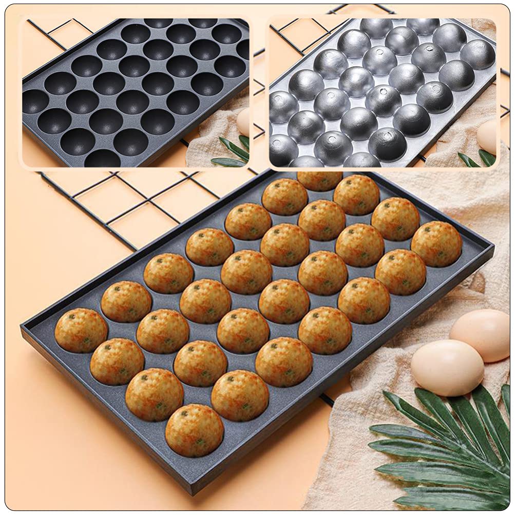 Takoyaki Pan, 28 Takoyaki Maker Baking Pan Japanese Octopus Meatball Grill Pan Egg Mold Tray Plate for Home Kitchen Cake Cooking Tool (13x7.9Inches)