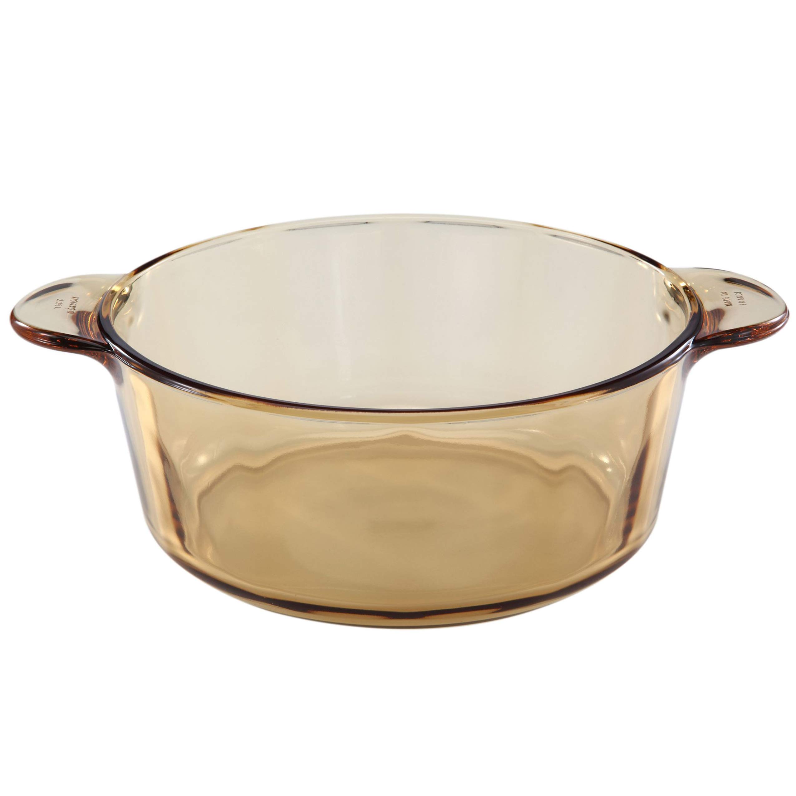 Visions 1055330 VM2.25 2.25L Amber Glass Casserole/Dutch Oven Round Dish