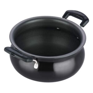 Vinod Pearl Hard Anodised Handi with Stainless Steel Lid, 6.5 L, Black