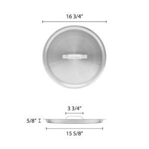 Thunder Group ALSKSP108 Stock Pot Lid, 16-3/4" Dia. x 1-1/4"H, Lid fits ALSKSP008 & ALSKSP608, Aluminum, 1.8mm Thickness, Dishwasher Safe, NSF