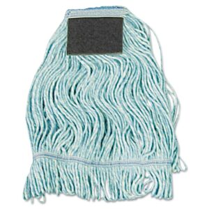 boardwalk bwk902bl loop-end mop head with scrub pad - blue, medium (12/carton)