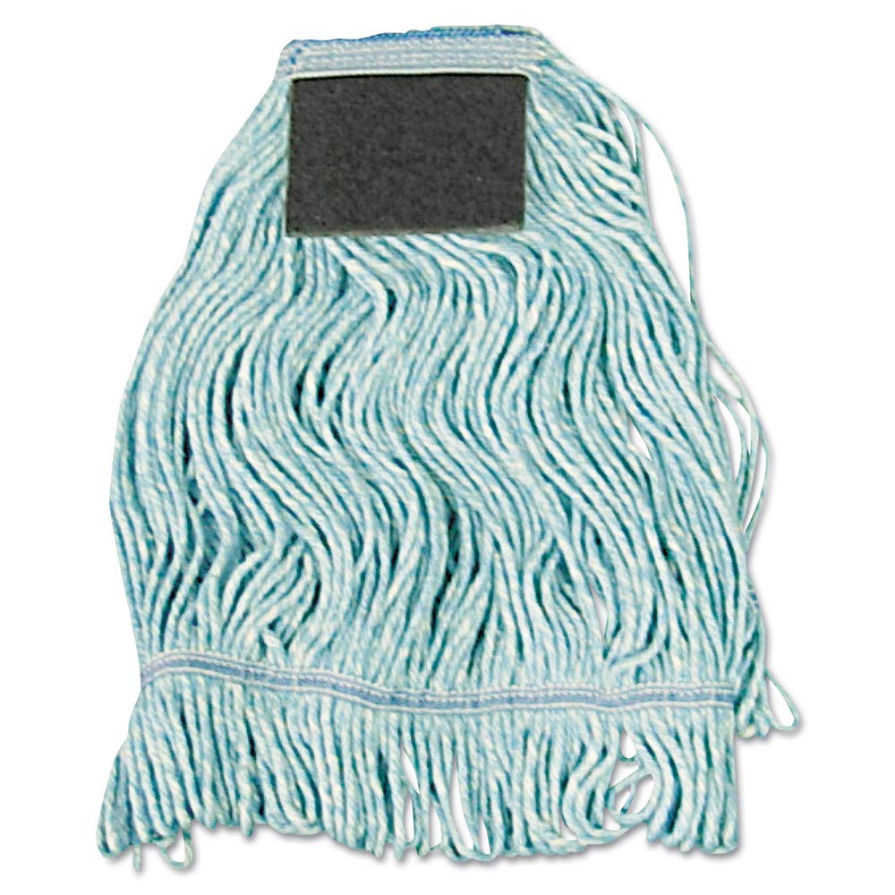 Boardwalk BWK902BL Loop-End Mop Head with Scrub Pad - Blue, Medium (12/Carton)