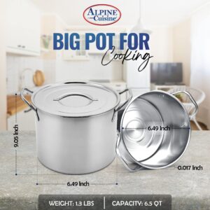 Alpine Cuisine AI14437-6 Aramco Stock Pot Stainless Steel, 6.5-Quart