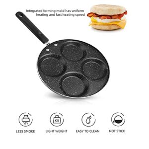 Egg Frying Pan, 4 Cups Household Aluminum Non Stick Breakfast Fried Egg Cooker, Swedish Pancake, Plett, Crepe Pan for Gas Stove, 9.6 in