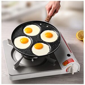 Egg Frying Pan, 4 Cups Household Aluminum Non Stick Breakfast Fried Egg Cooker, Swedish Pancake, Plett, Crepe Pan for Gas Stove, 9.6 in