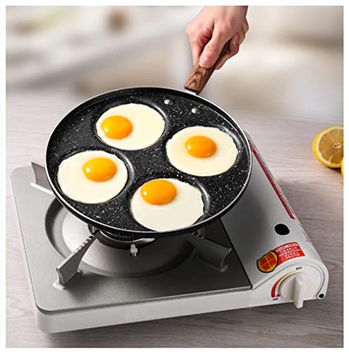 Egg Frying Pan, 4 Cups Household Aluminum Non Stick Breakfast Fried Egg Cooker, Swedish Pancake, Plett, Crepe Pan for Gas Stove, 9.6 in