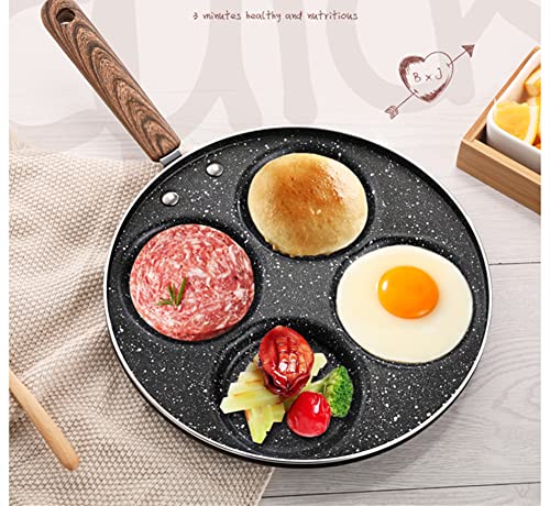 Egg Frying Pan, 4 Cups Household Aluminum Non Stick Breakfast Fried Egg Cooker, Swedish Pancake, Plett, Crepe Pan for Gas Stove, 9.6 in