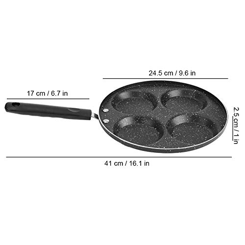 Egg Frying Pan, 4 Cups Household Aluminum Non Stick Breakfast Fried Egg Cooker, Swedish Pancake, Plett, Crepe Pan for Gas Stove, 9.6 in