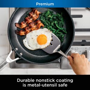 Ninja CW102BL Foodi NeverStick PossiblePan, Premium Set, Macaron Blue & C30020 Foodi NeverStick Premium 8-Inch Fry Pan, Hard-Anodized, Nonstick, Durable & Oven Safe to 500°F, Slate Grey