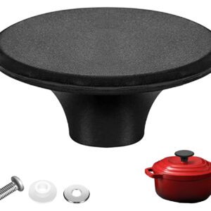 Dutch Oven Knob Pot Lid Handle Replacement Knob Compatible for Le Creuset、Lodge and Other Enameled Cast Iron Dutch Oven, Black