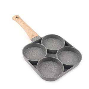 YIBAO Non-stick Egg Frying Pan Four-cup Medical Stone Egg Pan Pancake omelette pan Compatible With All Heat Sources