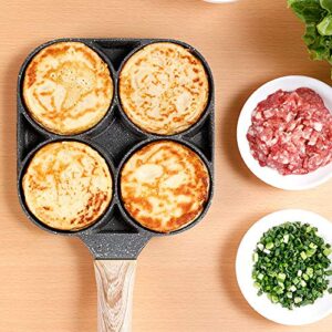 YIBAO Non-stick Egg Frying Pan Four-cup Medical Stone Egg Pan Pancake omelette pan Compatible With All Heat Sources