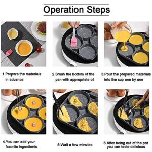 YIBAO Non-stick Egg Frying Pan Four-cup Medical Stone Egg Pan Pancake omelette pan Compatible With All Heat Sources