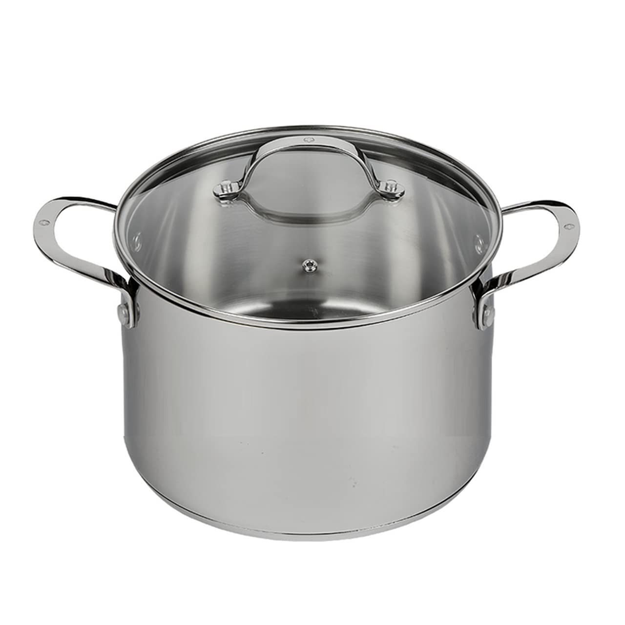 Swiss Diamond Stainless Steel 7.6 Quart Dutch Oven with Lid – Professional Cooking, Soup, & Stock Pot Evenly Distributes Heat – Oven- & Dishwasher-Safe, Mirror Finish