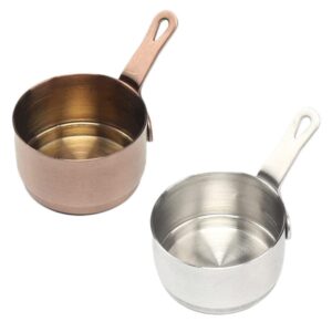 callaron 2pcs stainless steel saucepan mini butter melting pot quart saucepan for home kitchen restaurant cooking, easy clean