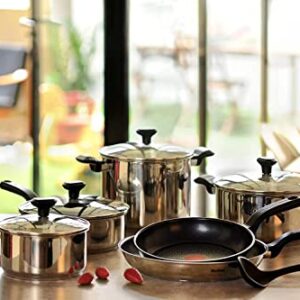 Tefal Comfort Max Stainless Steel 3 Piece Set (14cm Milkpan, 16/18cm Saucepans with Lids), Unique, Silver