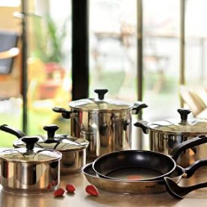 Tefal Comfort Max Stainless Steel 3 Piece Set (14cm Milkpan, 16/18cm Saucepans with Lids), Unique, Silver