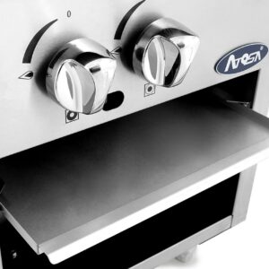 Atosa CookRite ATSP-18-1 18" Heavy Duty Countertop Hot Plate Stock Pot Range for Food Truck | 22.8"H x 18"W x 20.9"D, Stainless Steel, Cast-Iron (2) Burners and Top Grate, 80,000 BTU, Liquid Propane