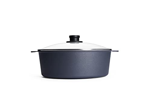 Woll Plus/Diamond Lite Induction Oval Roaster with Lid, 6.3 Quart, 10, Gray