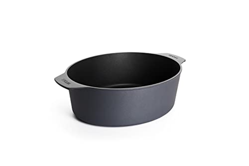 Woll Plus/Diamond Lite Induction Oval Roaster with Lid, 6.3 Quart, 10, Gray