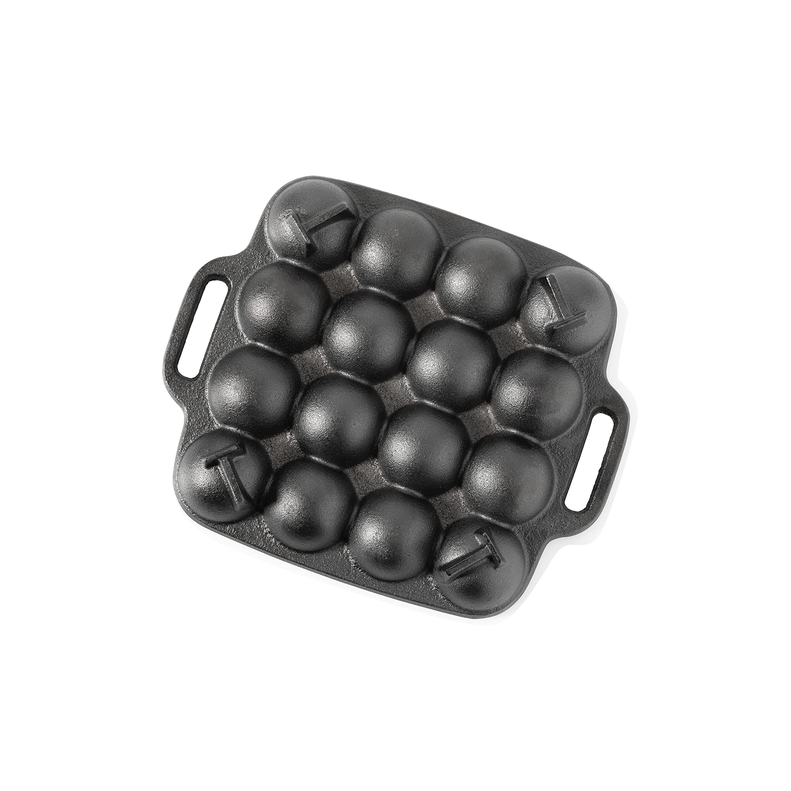 ZEELIK Takoyaki Cast Iron Pan - 16 Hole Heavy Duty NonStick Square Cooking Plate Octopus Ball Maker - Complete with 2 Silicone Oven Mitts