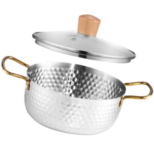 vaguelly small stainless double handle pot big pot ramen pot korean copper pot korea ramen pot pan with lid korean ramen noodle pot korean pot for ramen instant noodle pot steel shin ramen