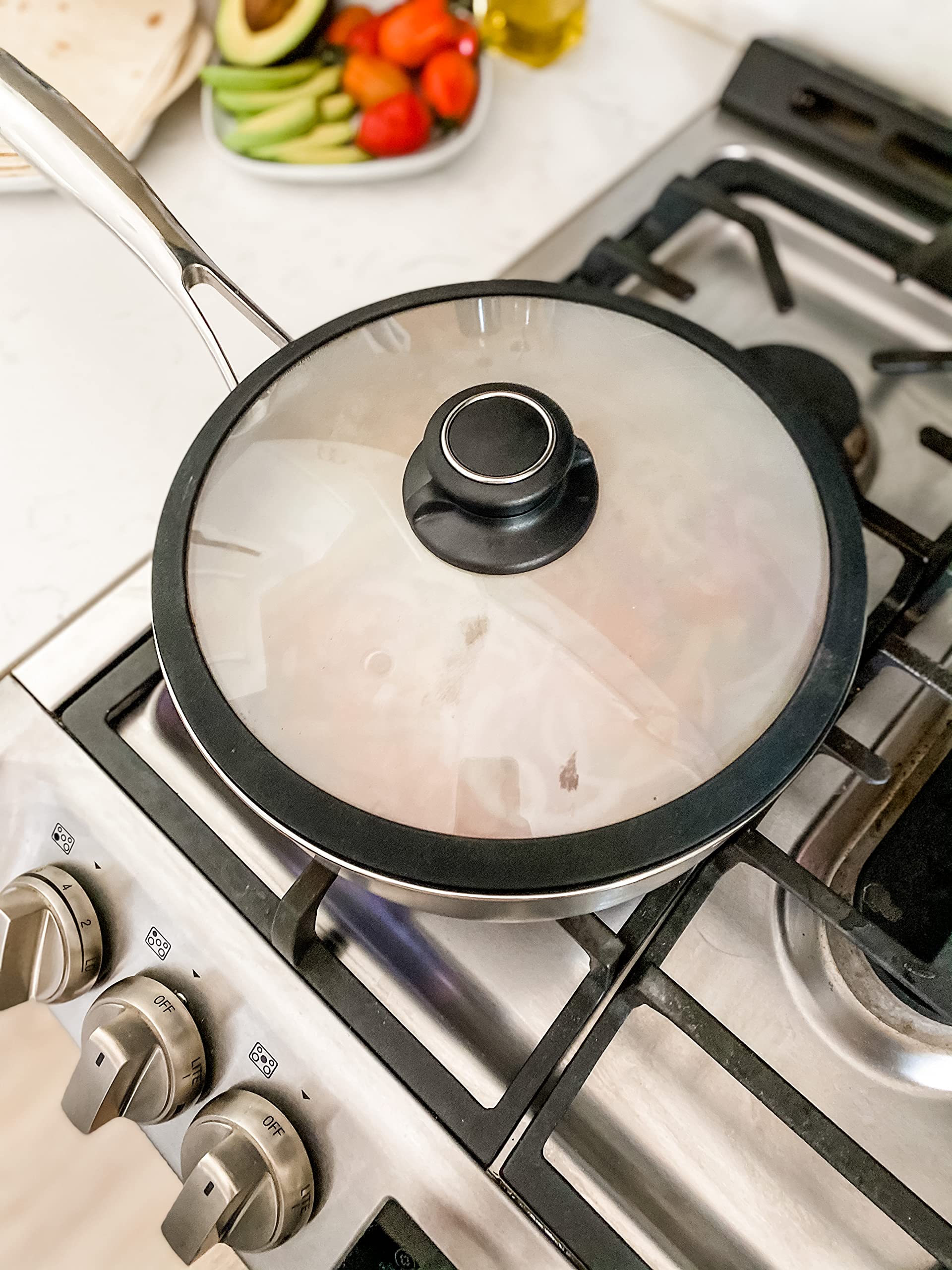 Black Cube Stainless Steel 2.5 QT Saucepan With Lid, 3 Ply Professional Grade Steel 8-Inch Pan, Sliver, Dishwasher Safe.