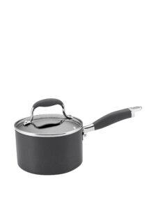 anolon advanced hard anodized nonstick sauce pan/saucepan with lid, 2 quart, gray