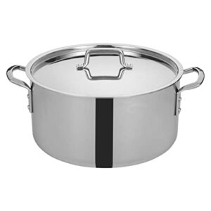 WINCO Tri-Ply Stock Pot, 20-quart, Silver