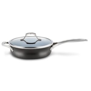 calphalon unison nonstick 3 quart saute pan with lid