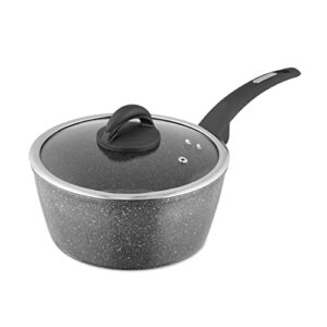 tower cerastone saucepan with easy clean non-stick ceramic coating, 22 cm, graphite