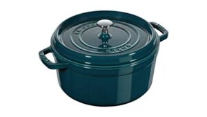 staub 1003317 cast iron roaster/cocotte, round, 28 cm, 6.7 l, la mer