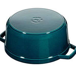 STAUB 1003317 Cast Iron Roaster/Cocotte, Round, 28 cm, 6.7 L, La Mer