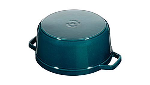 STAUB 1003317 Cast Iron Roaster/Cocotte, Round, 28 cm, 6.7 L, La Mer