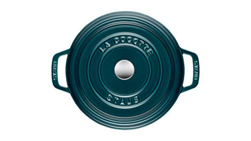 STAUB 1003317 Cast Iron Roaster/Cocotte, Round, 28 cm, 6.7 L, La Mer