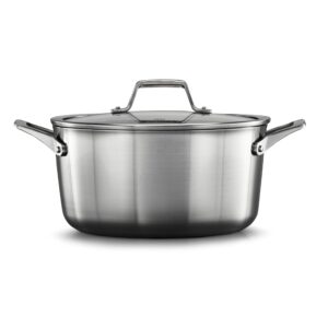 Calphalon Premier Stainless Steel Cookware, 6-Quart Stockpot with Cover & Saute Pan with Lid, 5 QT, Silver