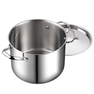 Cooks Standard 7-Quart Classic Stainless Steel Dutch Oven Casserole Stockpot with Lid & 8-Quart Classic Stainless Steel Stockpot with Lid, 8-QT, Silver