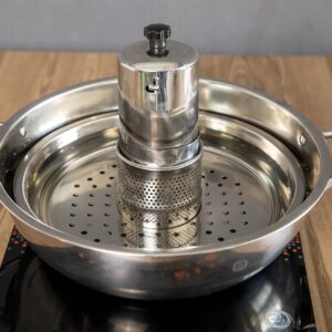 Shabu Shabu Hot Pot - Stainless Steel Gas Stove and Induction Cooktop Compatible Sukiyaki Pot - Donabe Cookware Made in China- 13.8" Capacity, 3.9" Deep Korean Ramen