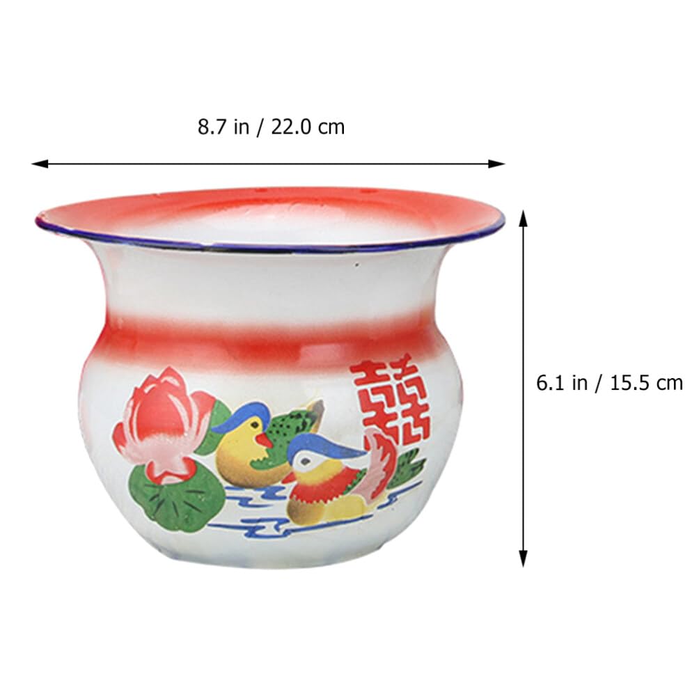 Cabilock Toilet Portable Toilet Enamel Urinal Pot Unisex Chamber Pot Enamel Spittoon chamber pot enamel potty antique enamel chamber pot for Adults Kids, Room Urinal Portable Camping Camping