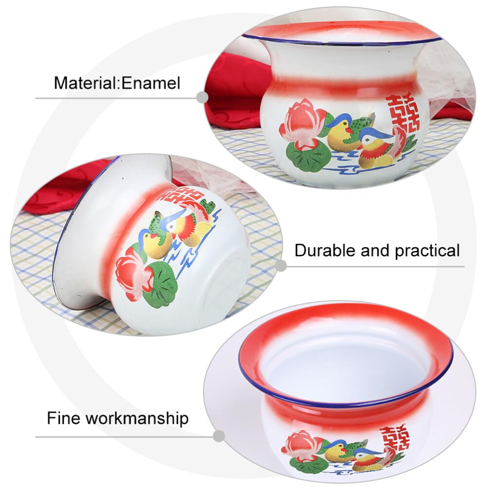 Cabilock Toilet Portable Toilet Enamel Urinal Pot Unisex Chamber Pot Enamel Spittoon chamber pot enamel potty antique enamel chamber pot for Adults Kids, Room Urinal Portable Camping Camping