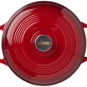 Lodge EC6D43 Enameled Cast Iron Dutch Oven, 6-Quart, Island Spice Red & Enameled Cast Iron and Stoneware Care Kit, 12 oz