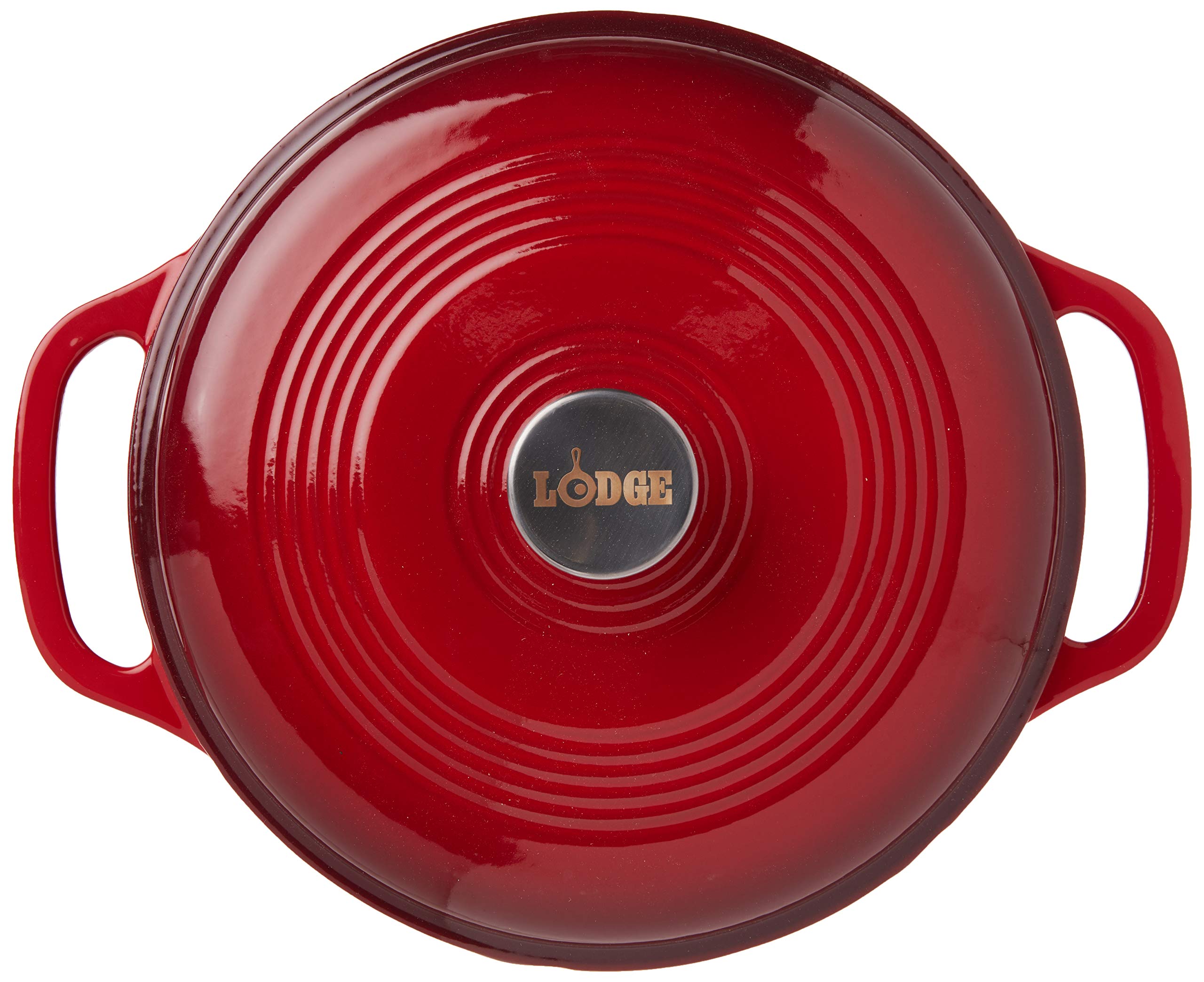 Lodge EC6D43 Enameled Cast Iron Dutch Oven, 6-Quart, Island Spice Red & Enameled Cast Iron and Stoneware Care Kit, 12 oz