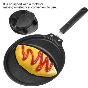 Alvinlite Non Stick Omelette Maker, Aluminum Egg Frying Pan Omurice Mold Omelet Rice Making with Black Coating Egg Skillet for Breakfast for Gas Stove Induction 8inch*6inch