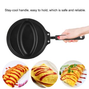 Alvinlite Non Stick Omelette Maker, Aluminum Egg Frying Pan Omurice Mold Omelet Rice Making with Black Coating Egg Skillet for Breakfast for Gas Stove Induction 8inch*6inch