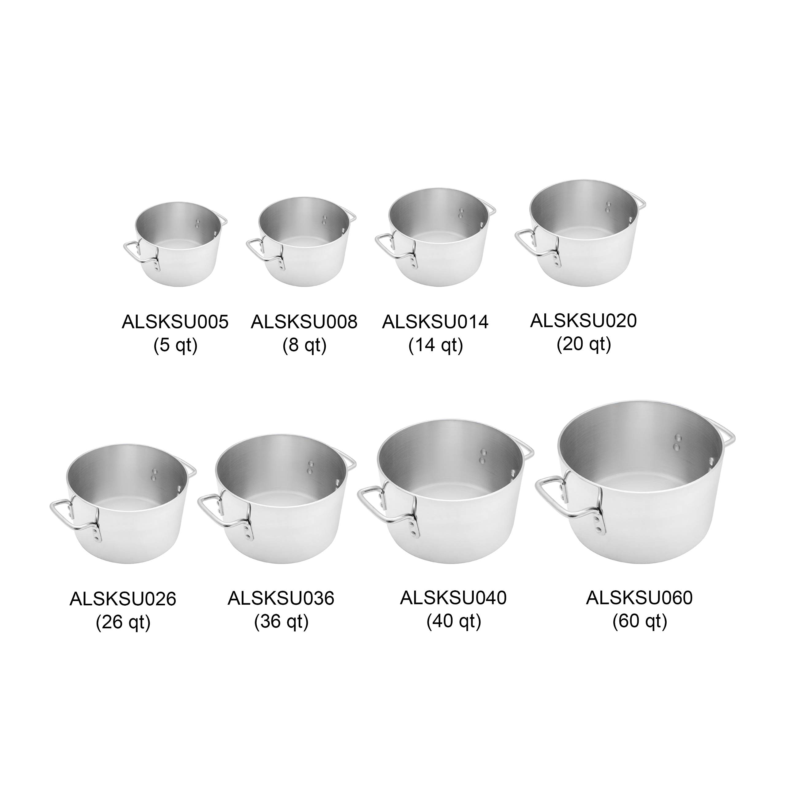 Thunder Group ALSKSU005 Sauce Pot, 5 qt, 8-1/2" dia. x 5-1/4"H, 1-3/8" handle, aluminum, mirror-finished, dishwasher safe, standard Electric, Gas Cooktop, Halogen Ready, NSF