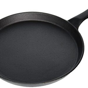 Winco Round Cast Iron Grill Pan, 10-Inch, Black Finish