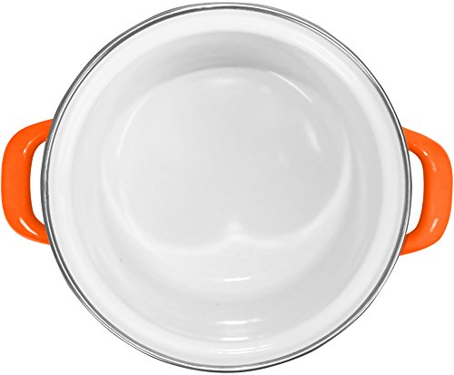 Calypso Basics by Reston Lloyd Enamel on Steel Stockpot with Glass Lid, 8-Quart, Orange